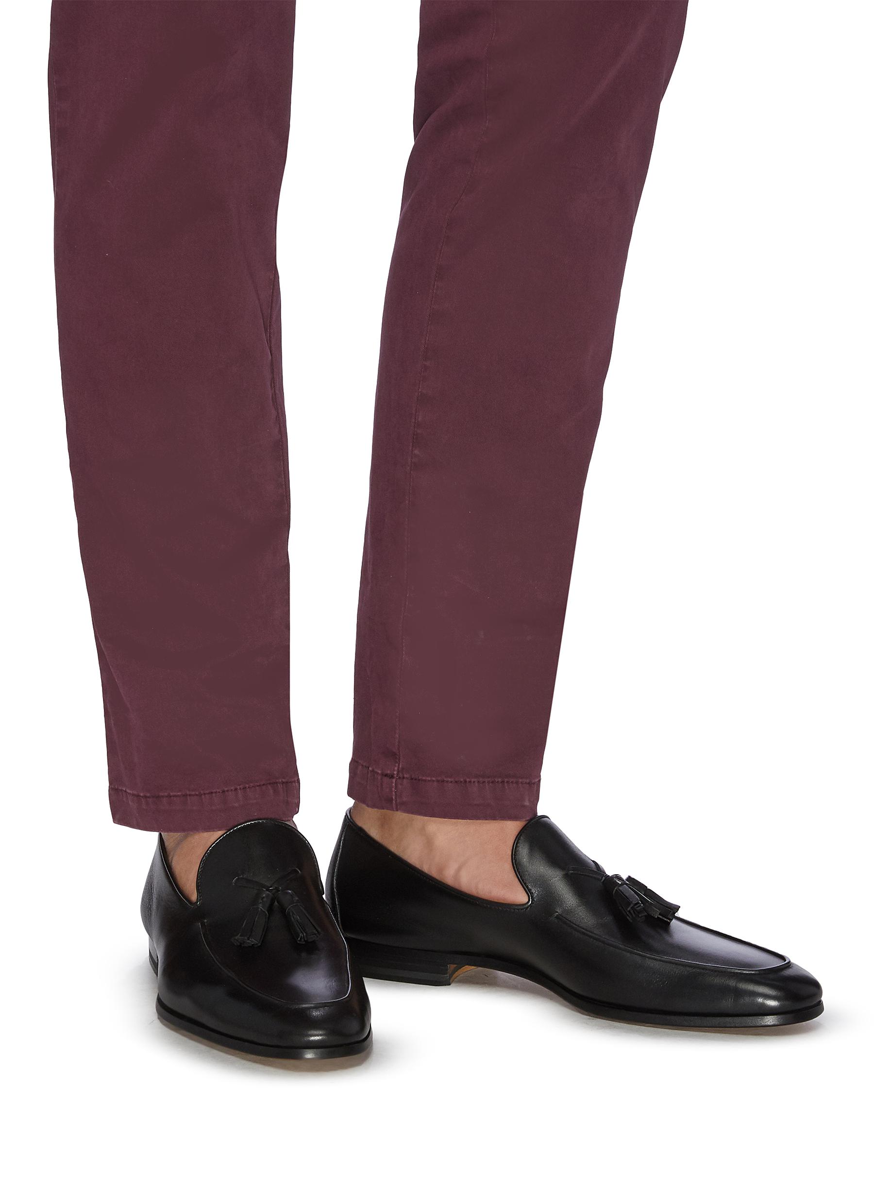 Magnanni Leather Tassel Loafers In Black | ModeSens