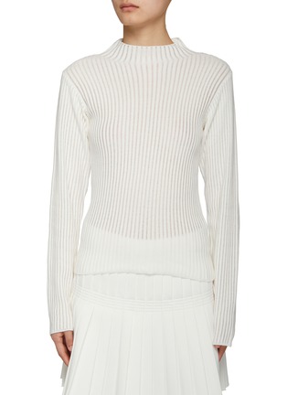 DION LEE | Crop float rib knit sweater | Women | Lane Crawford