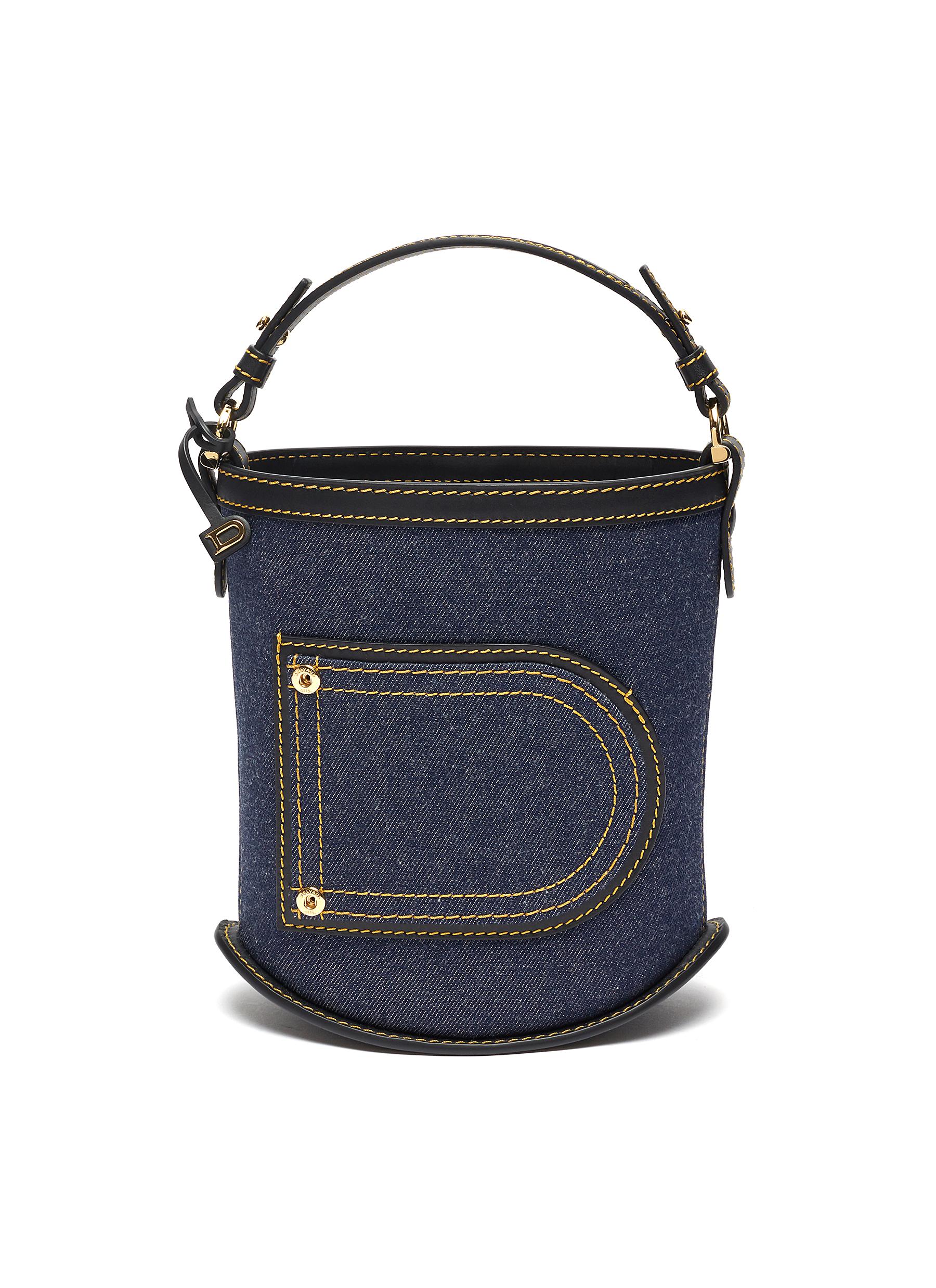 Delvaux 'pin Mini' Denim Bucket Bag In Blue | ModeSens