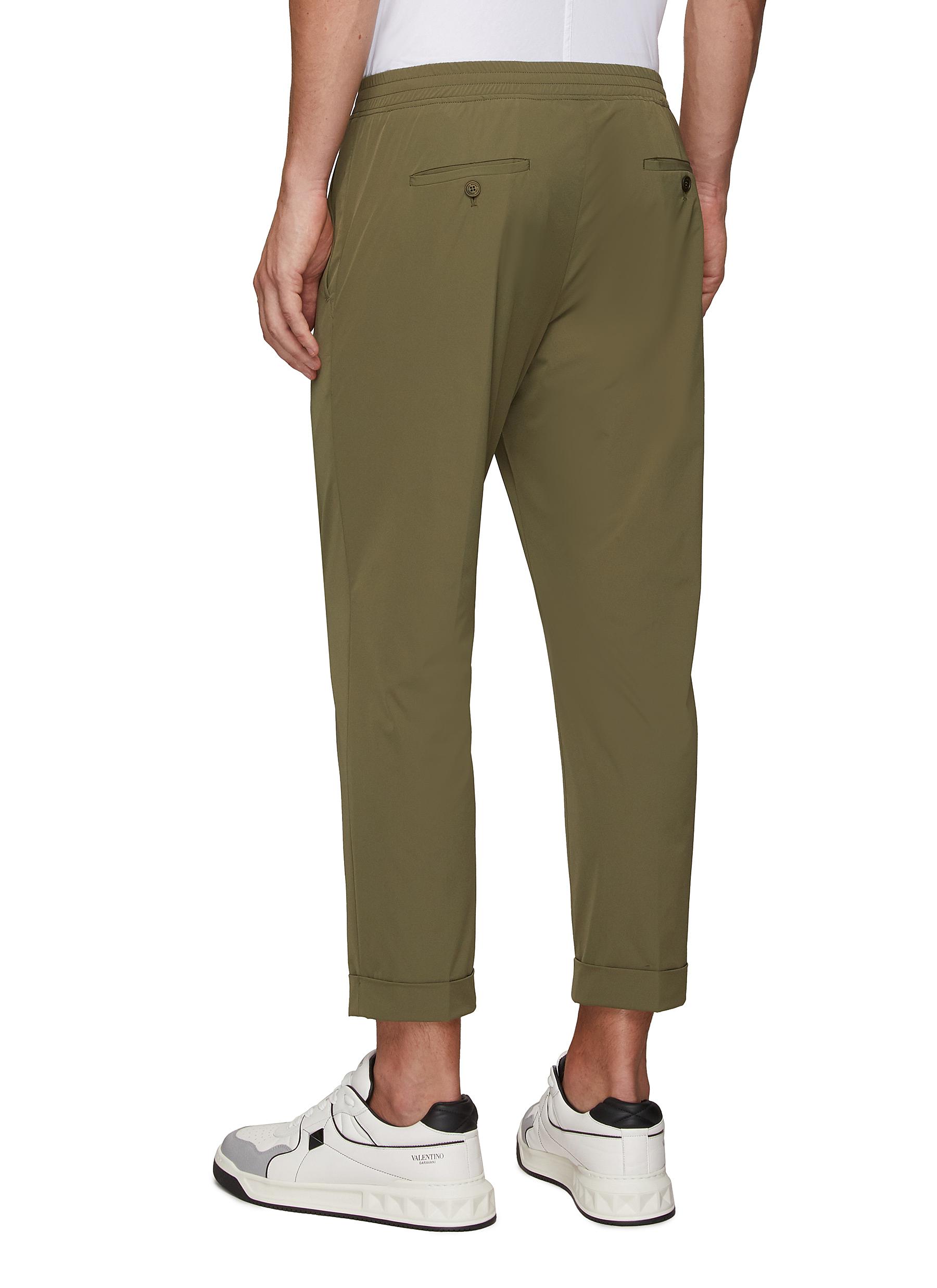 ELASTIC WAIST CUFFED CROP PANTS