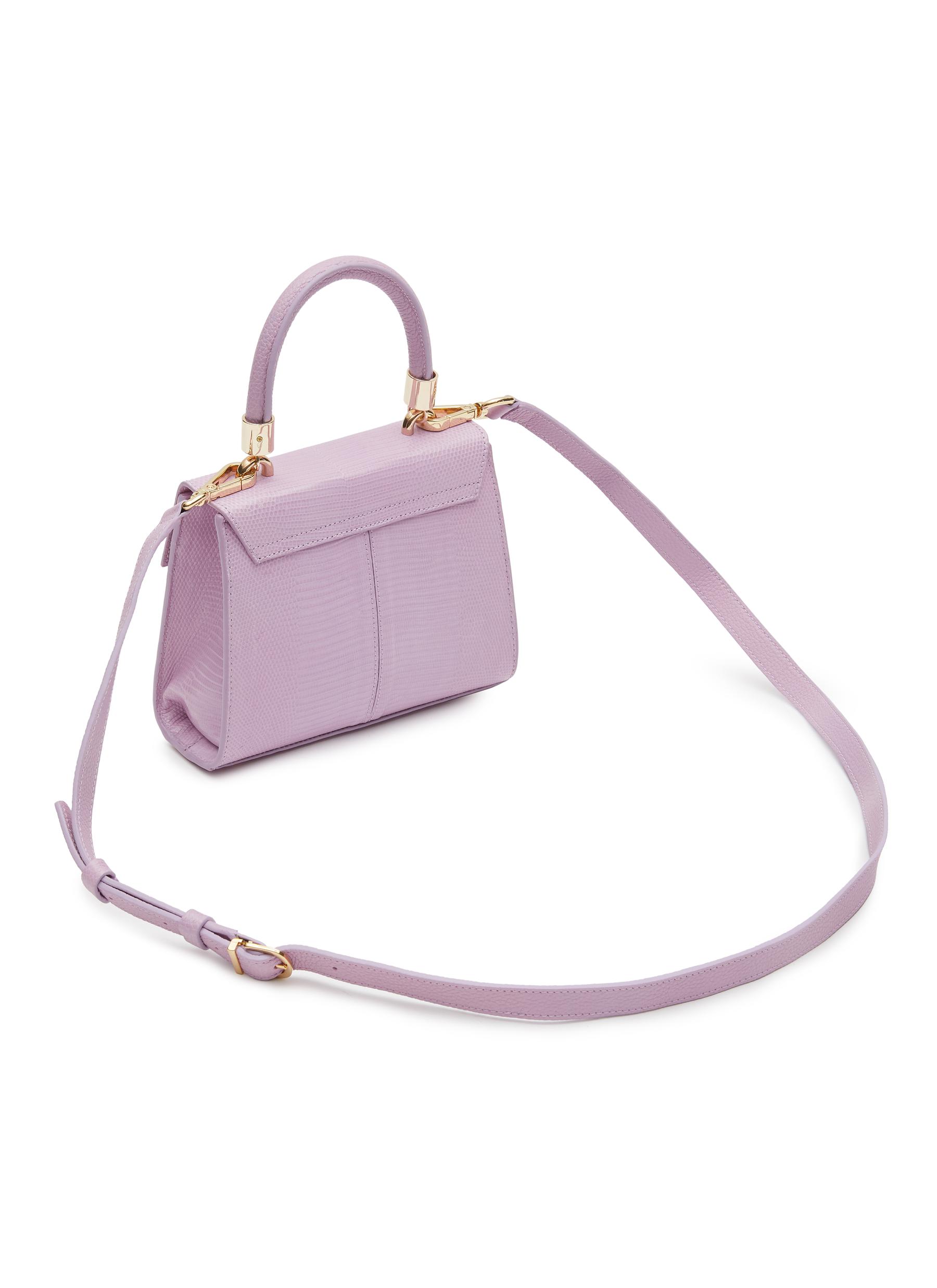 ‘MICHELLE’ MINI TOP HANDLE LIZARD LEATHER BAG
