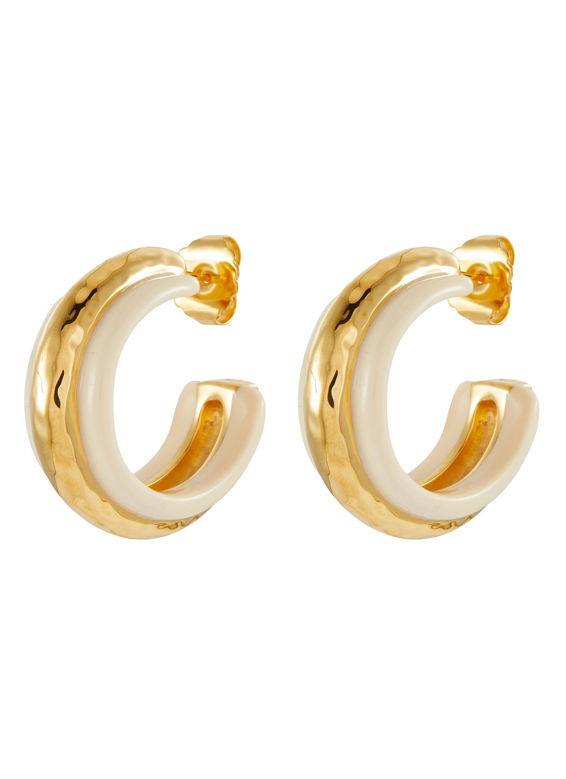Aurelie Bidermann 'nazca' Contrast Band Bakelite Gold Plated Hoop ...