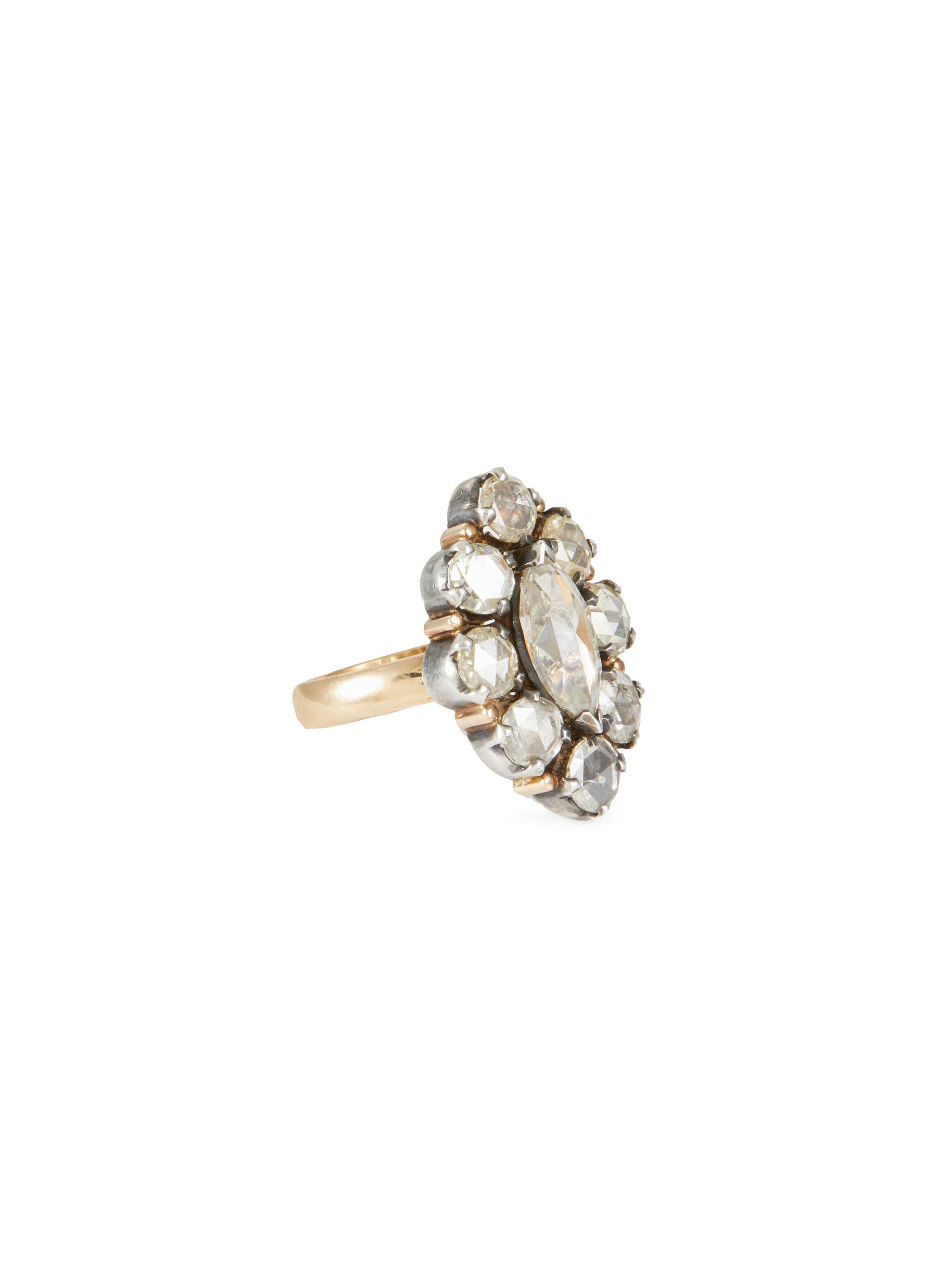 Amrapali London Diamond 18k Gold Silver Oval Ring | ModeSens