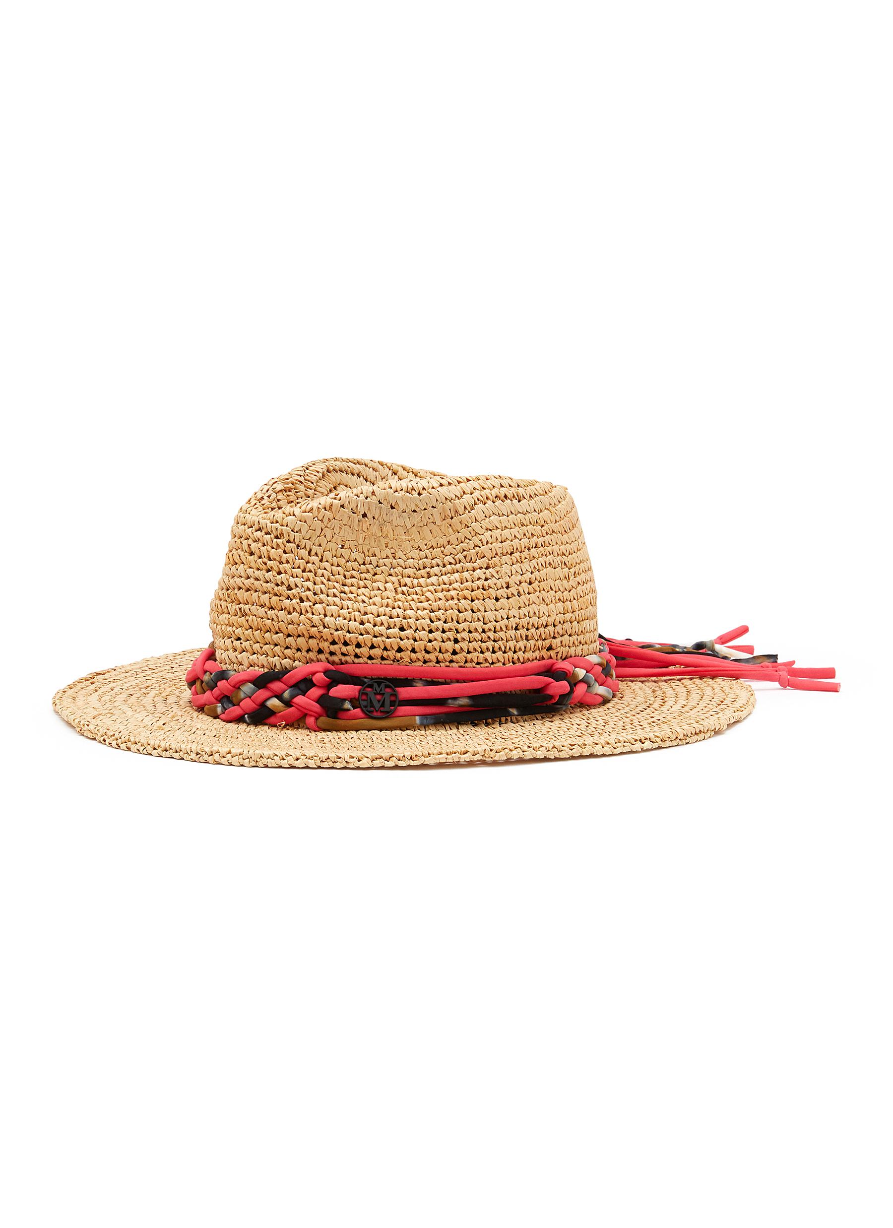 Maison Michel Rico Braided-tie Straw Hat In Multi-colour | ModeSens