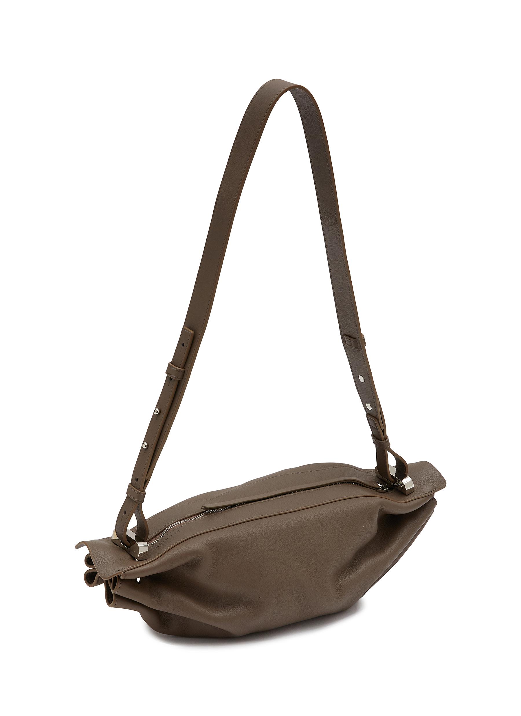 RING' LEATHER CROSSBODY BAGUETTE BAG