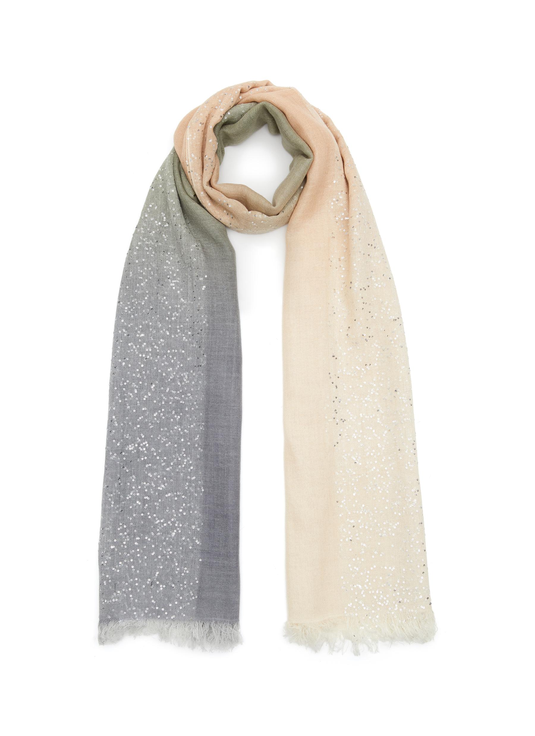 ‘DANIA’ SEQUINED OMBRé VIRGIN WOOL BLEND SCARF