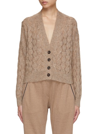 BRUNELLO CUCINELLI | Metalic Cable Knit Cardigan | Women | Lane Crawford
