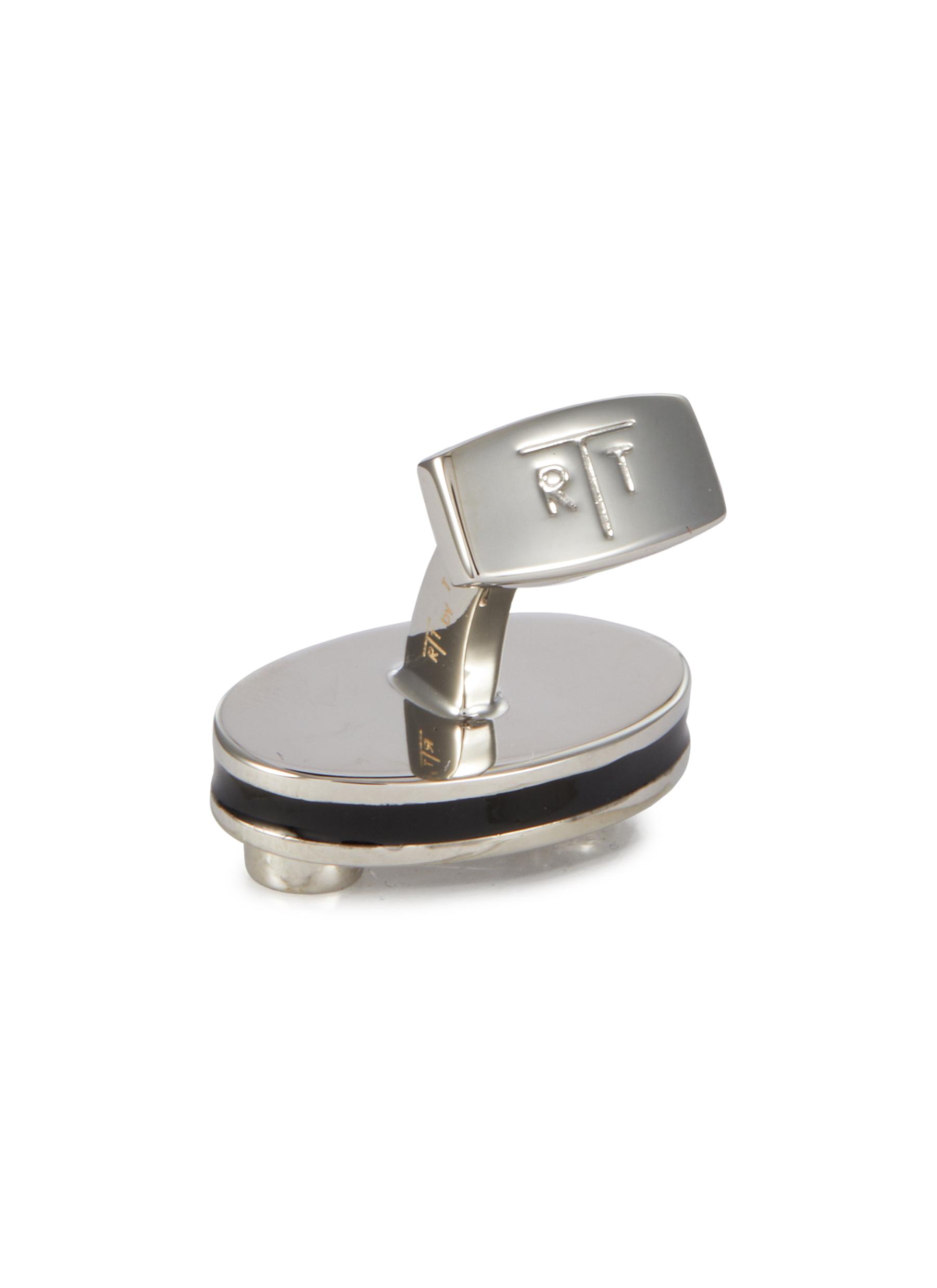 PALLADIUM PLATED ENAMEL CUFFLINKS