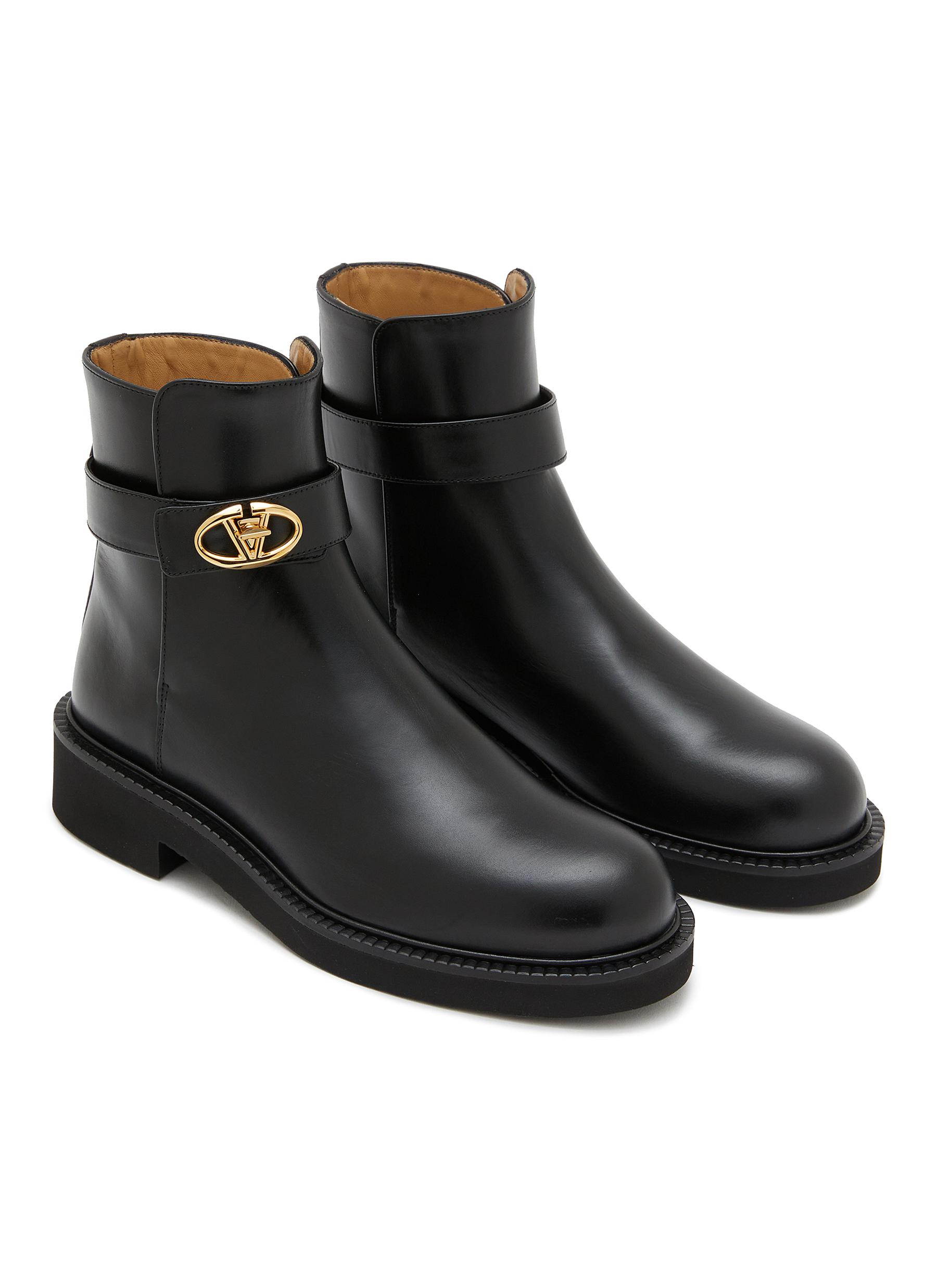 VLOGO LOCKER LEATHER BOOTS