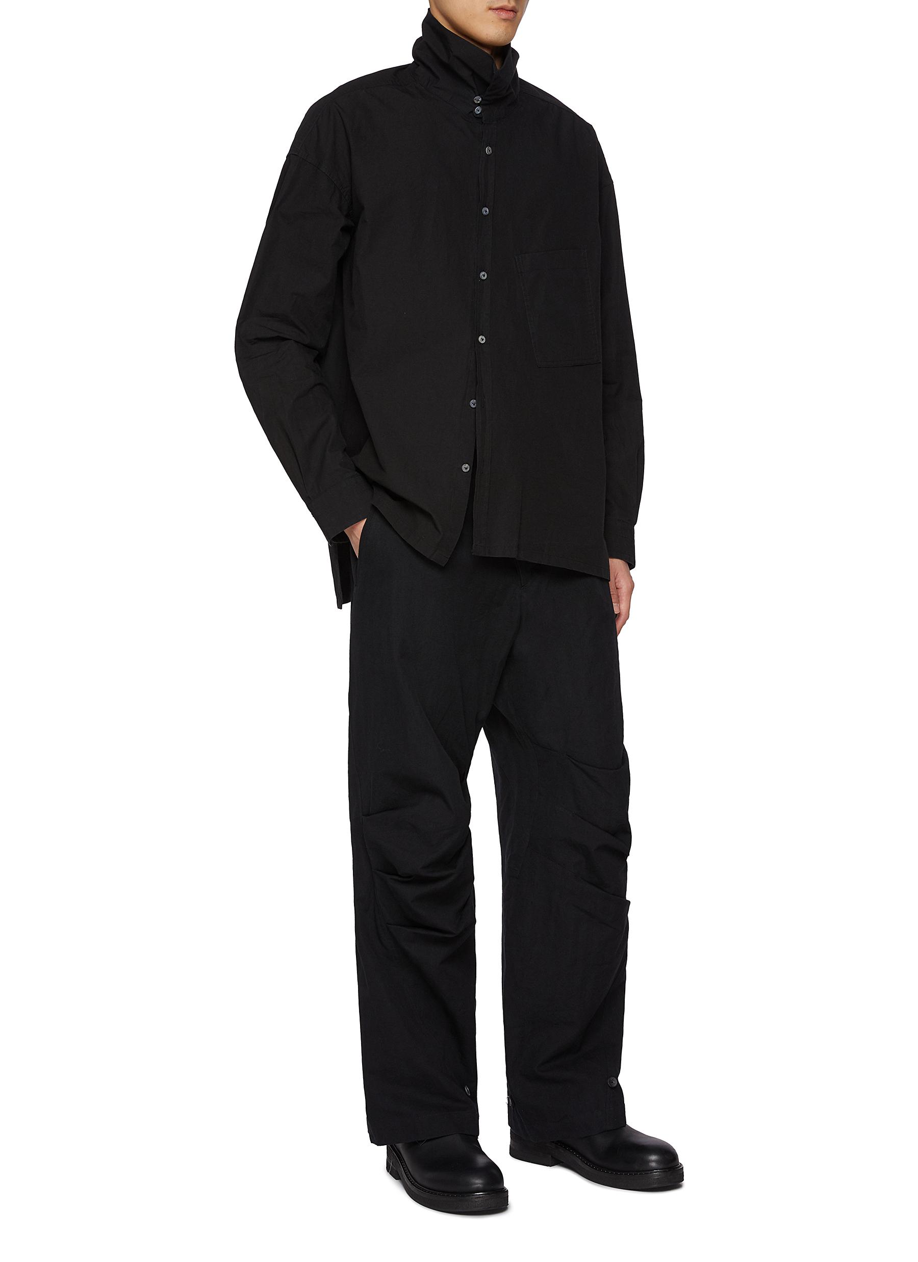 HERRINGBONE COTTON WOOL LINEN PANTS