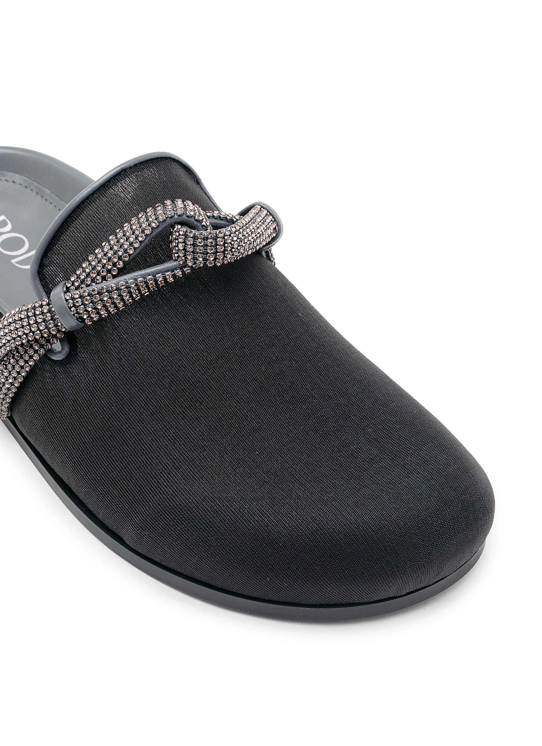 STRASS EMBELLISHED BRAID MESH BOSTON SLIDES