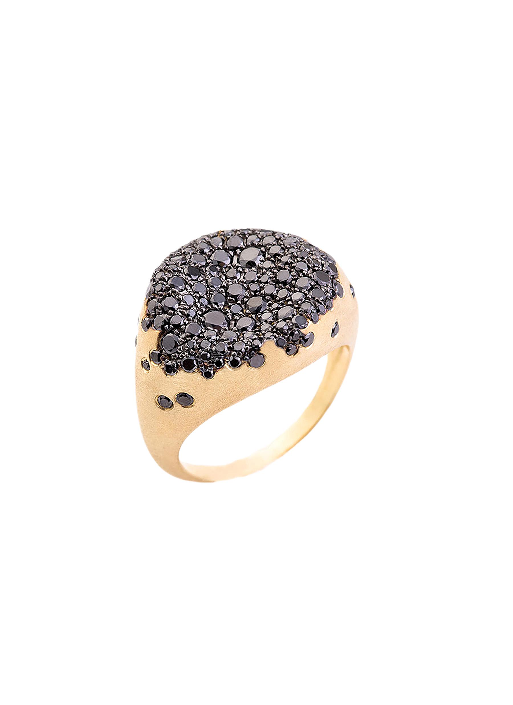 BABY MALAK BOMBON 18K GOLD DIAMOND RING — EU 52