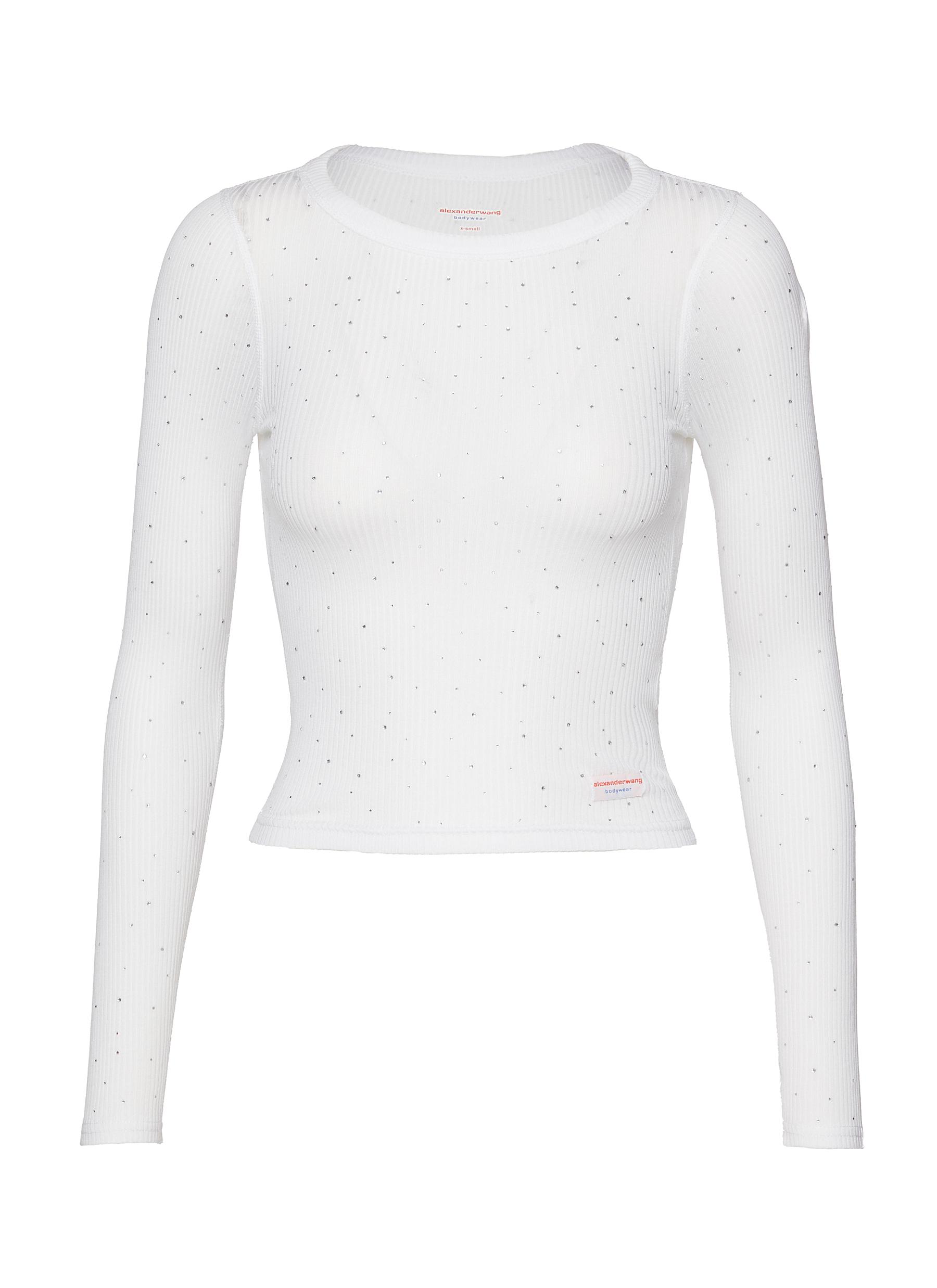 ALEXANDERWANG | Bodywear Embellished Crewneck Cotton T-shirt ALEXANDERWANG | Bodywear Embellished Crewneck Cotton T-shirt