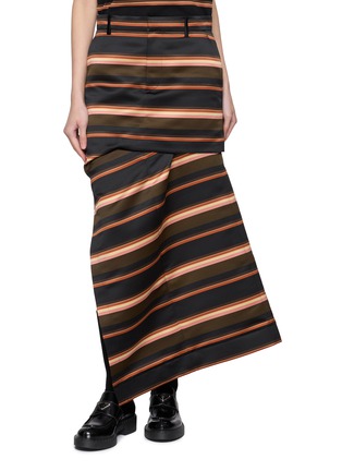 SACAI | Asymmetrical Multicolour Stripe Column Skirt | Women | Lane ...